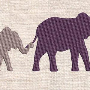 Walking Elephants Embroidery Design: Machine Embroidery File (digital ...