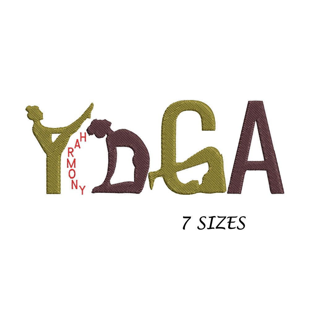 Yoga Letters Embroidery Design: Harmony Pose (digital File, 7 Sizes) - Etsy