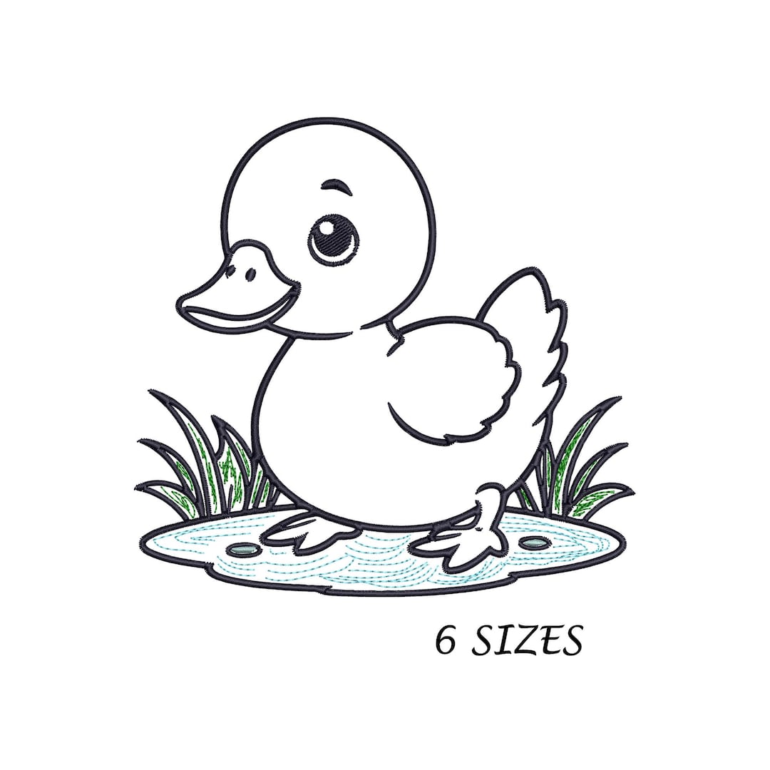 Baby Duck Outlines Embroidery Design: Animal Design (digital File) - Etsy