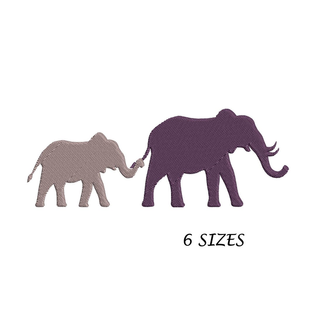 Walking Elephants Embroidery Design: Machine Embroidery File (digital ...