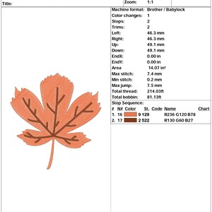 Maple Leaf Embroidery Design for Machine, Digital File , Multi Formats ...