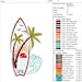 Surf Board With Beach Elements Embroidery Design for Machine , 6 Sizes ...
