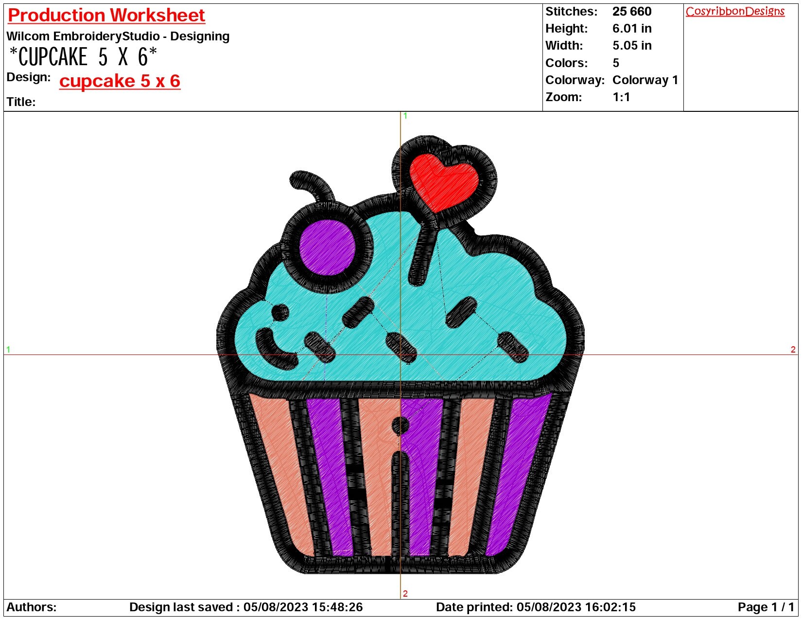 Cupcake Embroidery Design for Machine, Digital File, Multi Formats, 3 ...