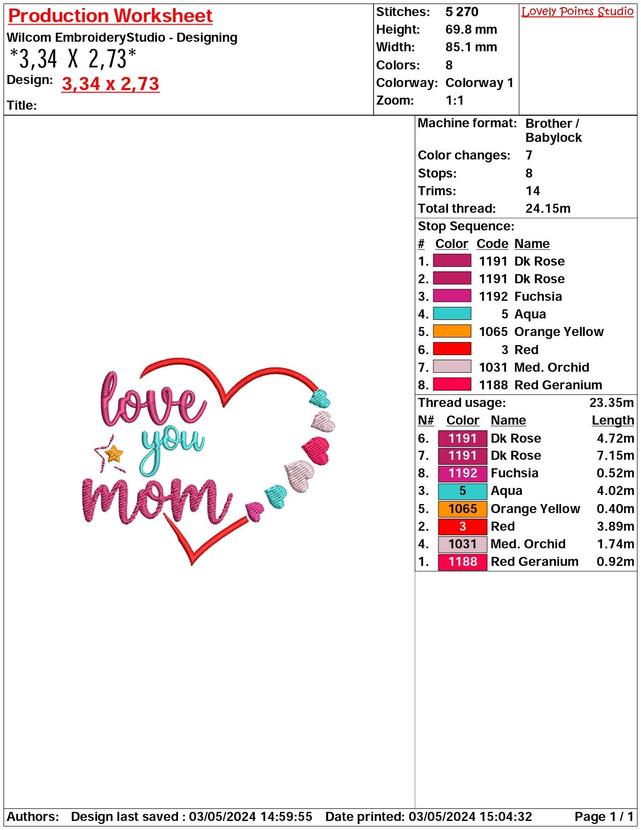 Love You Mon in a Heart Shape Embroidery Design for Machine in 7 Sizes ...