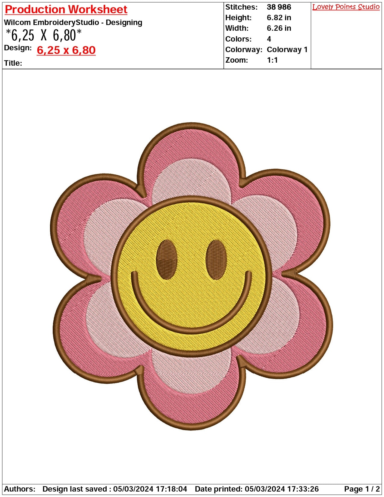 Smiley Daisy Embroidery Design, Emoticon Machine Embroidery Design ...