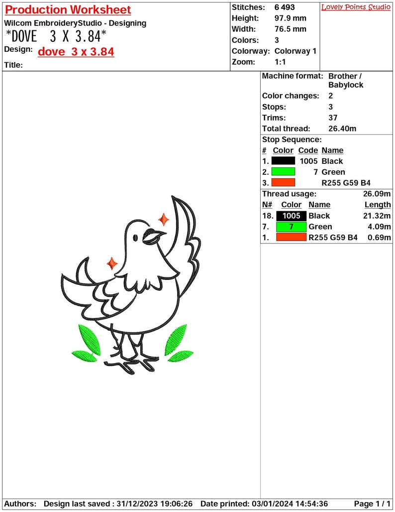 Dove Bird Black Outline Embroidery Design: Machine Digital File ...