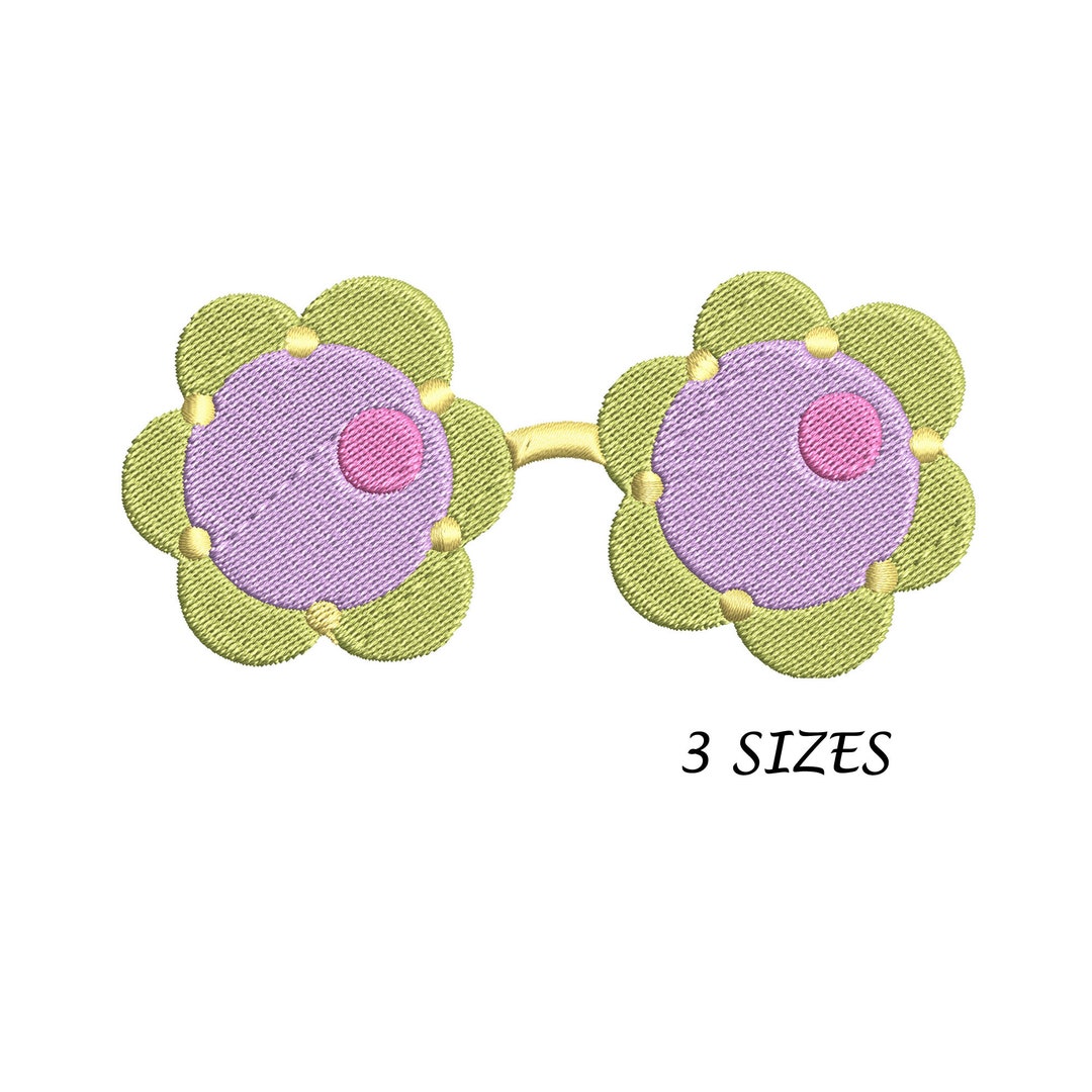 Daisies Glasses Embroidery Design , 3 Sizes, Multi Formats , - Etsy