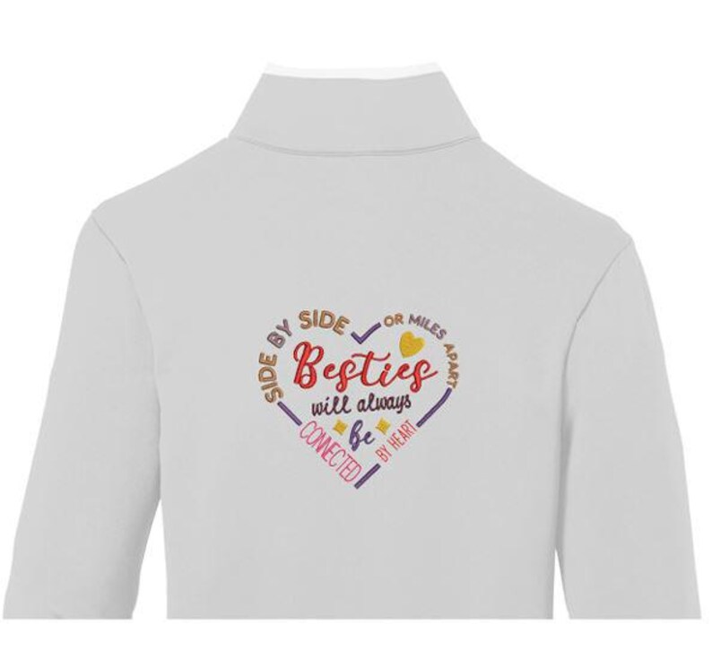Besties Heart Embroidery Design: Machine Embroidery File (6 Sizes) - Etsy