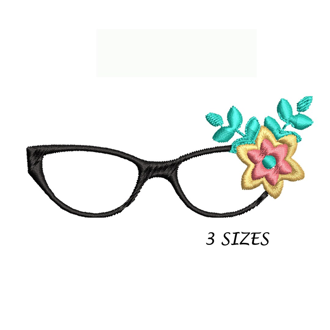 Eye Glasses Embroidered Design - Etsy