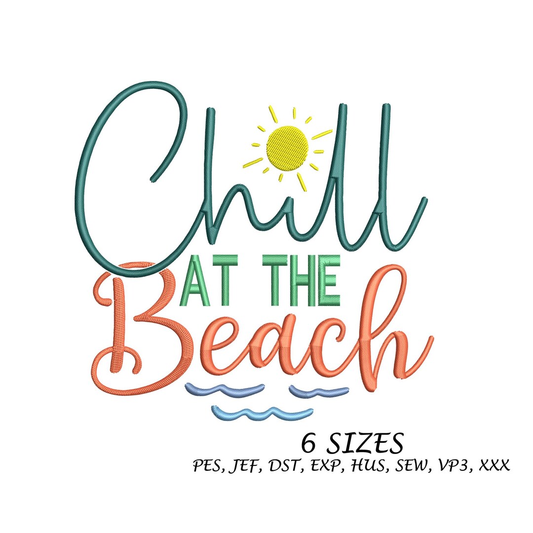 Chill at the Beach Embroidery Design: Summer Machine Embroidery ...