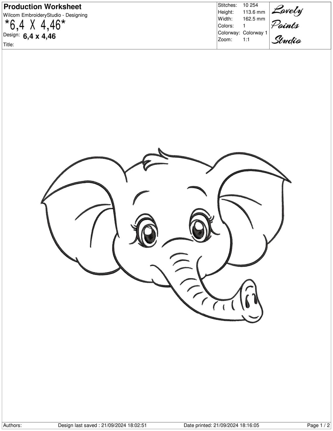 Baby Elephant Head Embroidery Design: 7 Sizes (digital File) - Etsy