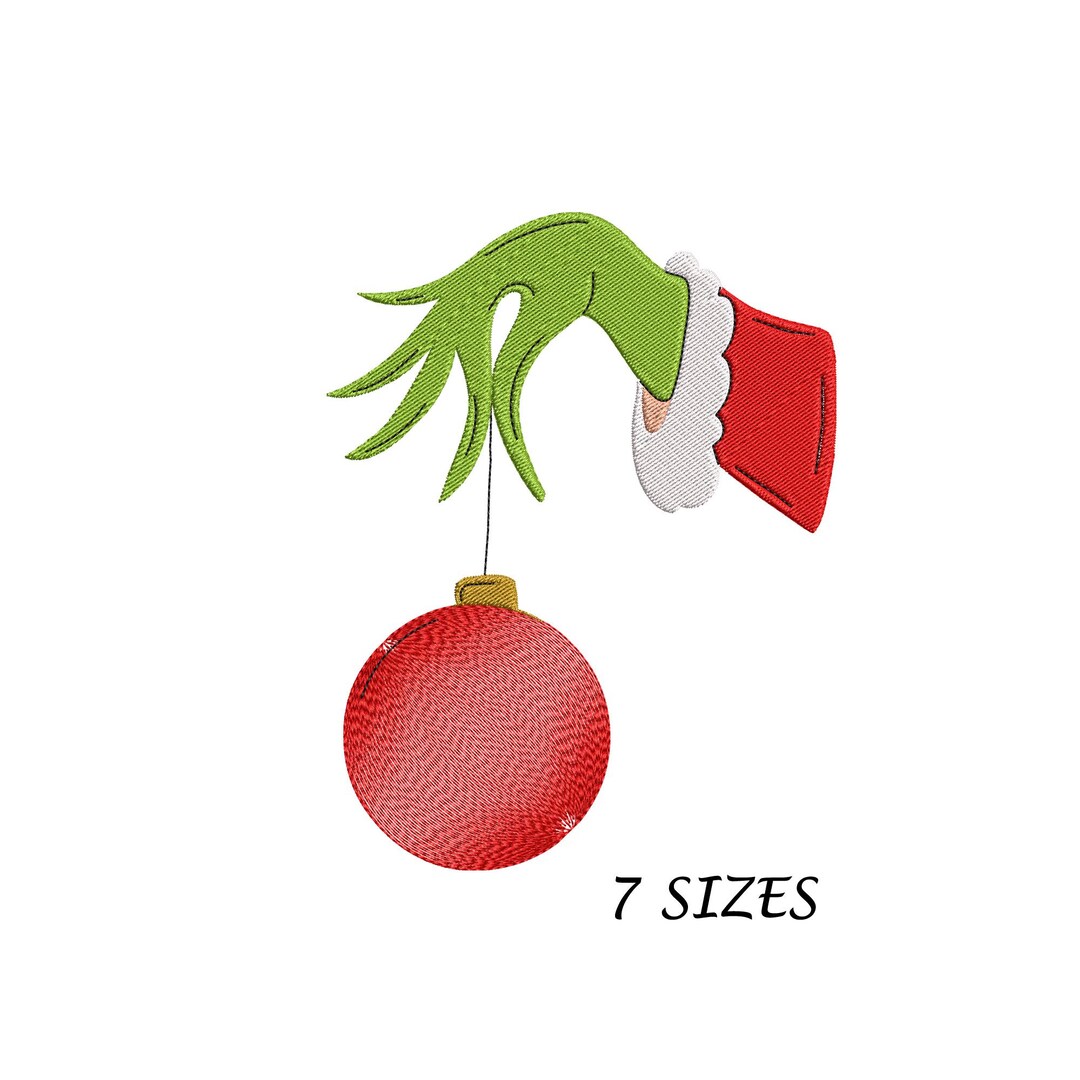 Grinch Hand Embroidery Design: Christmas Ball, 6 Sizes (multi Formats ...