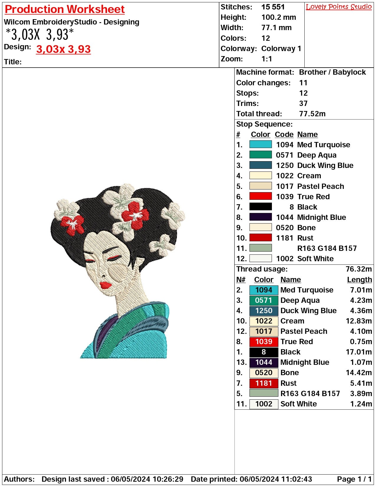 Geisha Face Embroidery Design: Japanese Machine Embroidery (digital ...