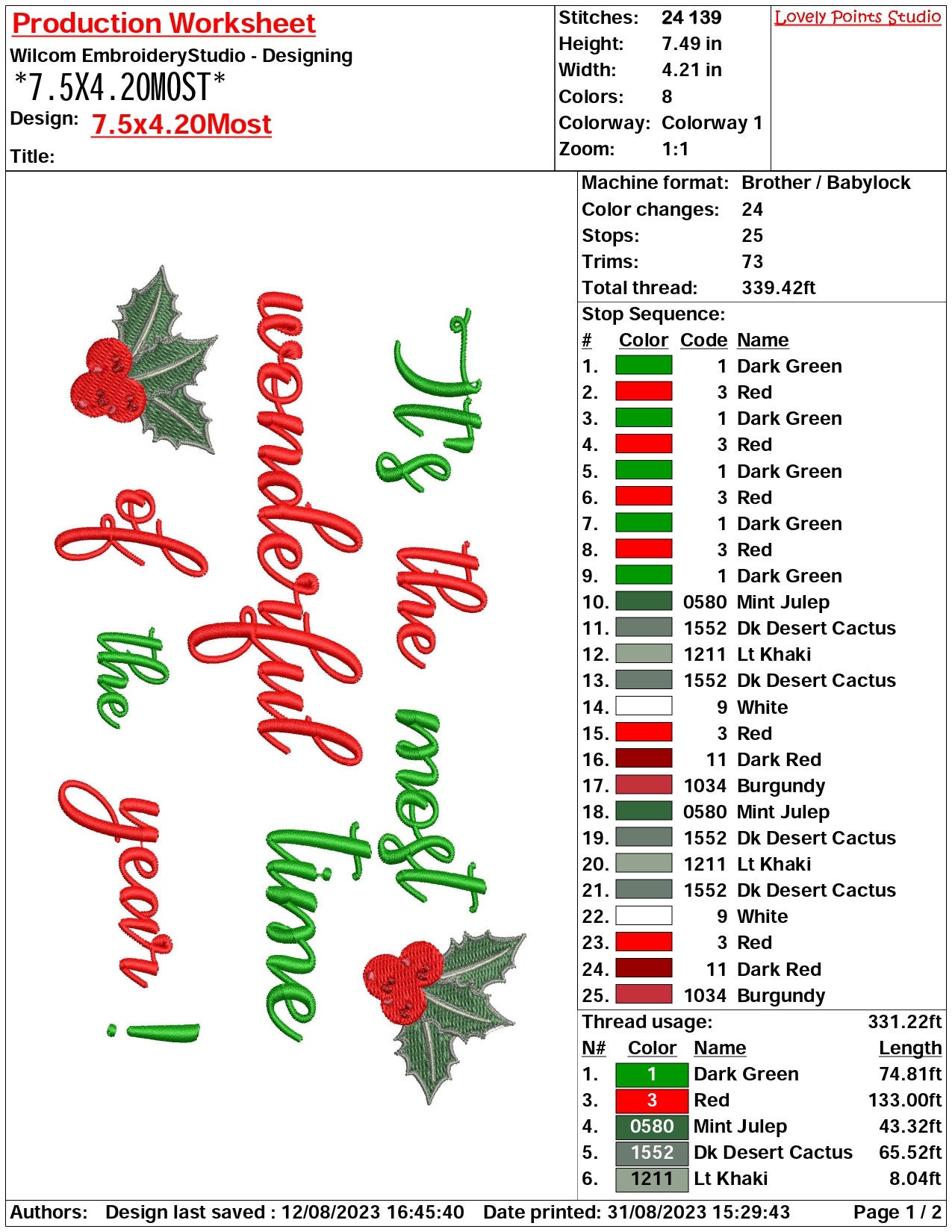 Christmas Embroidery Design, Most Wonderful Time of the Year Embroidery ...