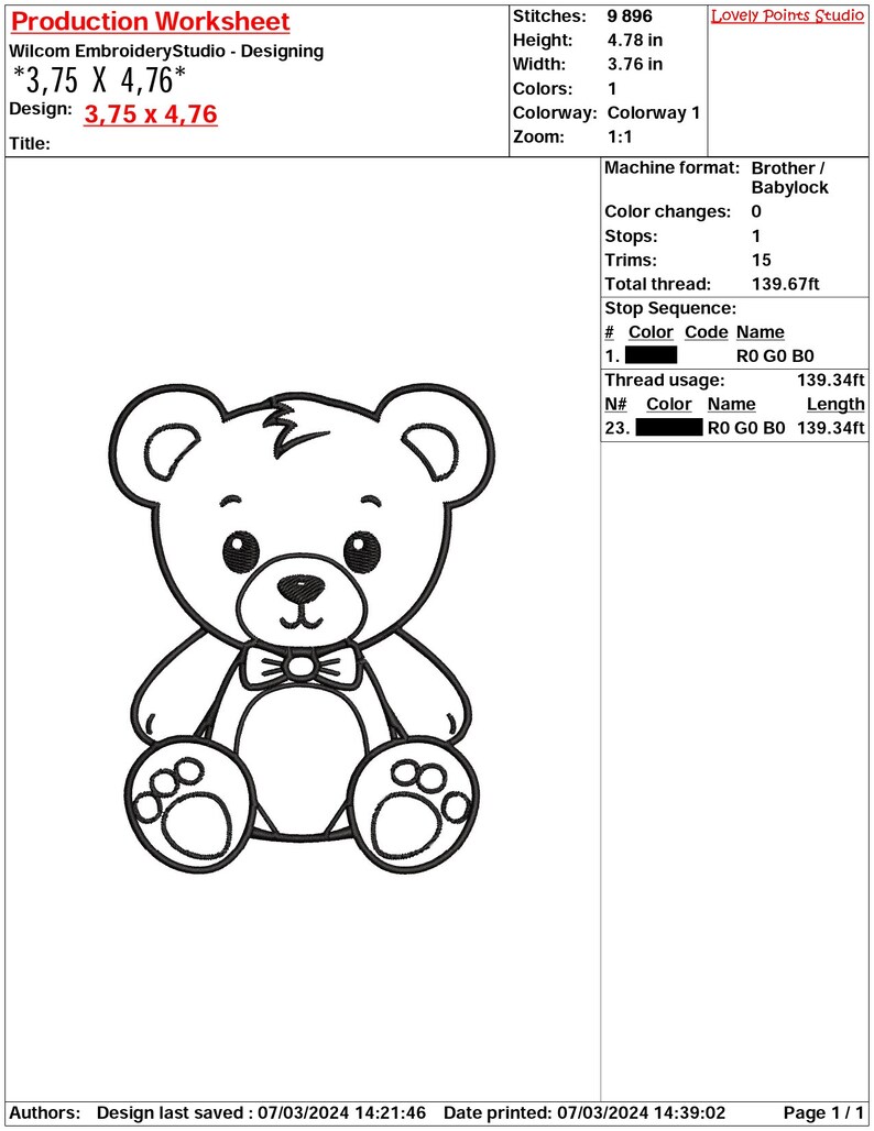 Outlines Teddy Bear Embroidery Design for Machine in 6 Sizes and Multi ...