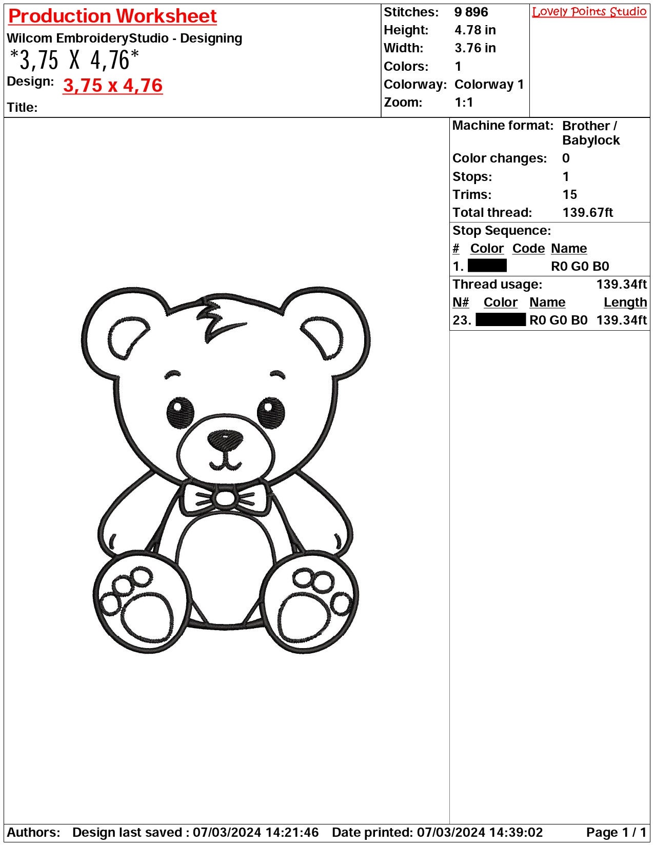 Outlines Teddy Bear Embroidery Design for Machine in 6 Sizes and Multi ...