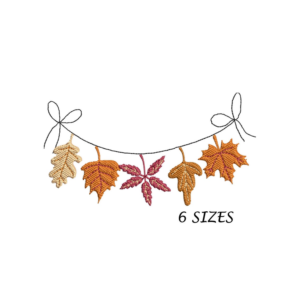 Autumn Leaves Garland Embroidery Design, Machine Embroidery Design ...