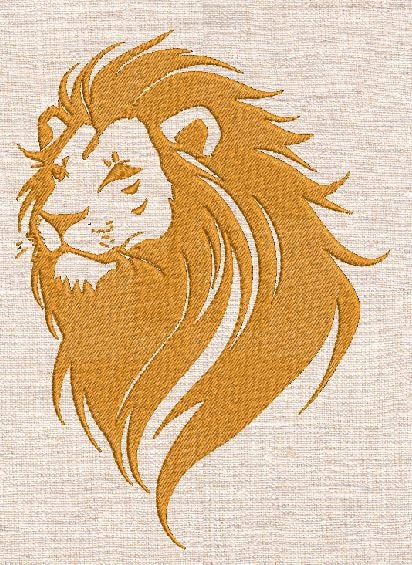Lion Face, Lion Head Embroidery Design for Machine in 6 Sizes, Digital ...