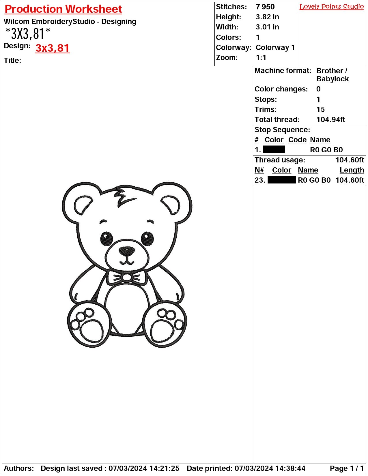 Outlines Teddy Bear Embroidery Design for Machine in 6 Sizes and Multi ...