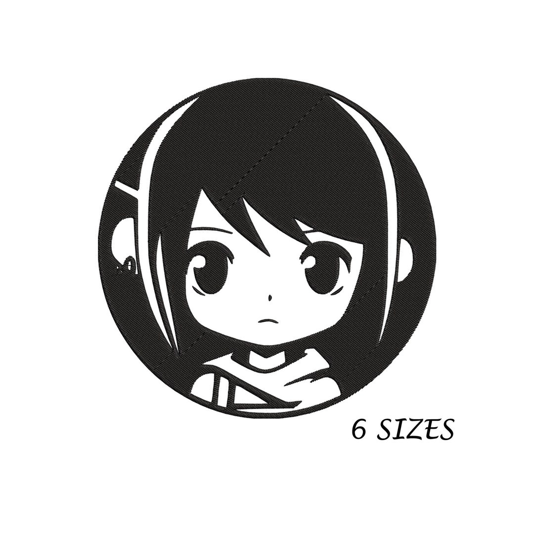 Anime Girl Embroidery Design: Machine Embroidery File (digital Download ...