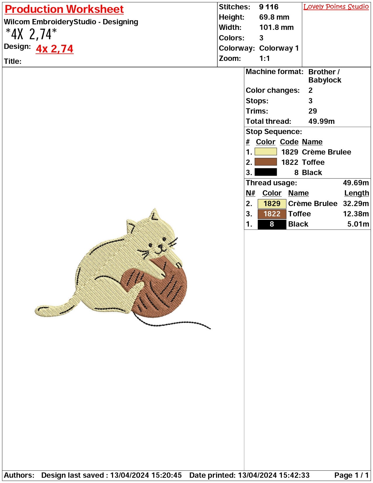 Cat Playing on a Yarn Ball Embroidery Design for Machine, 7 Sizes ...