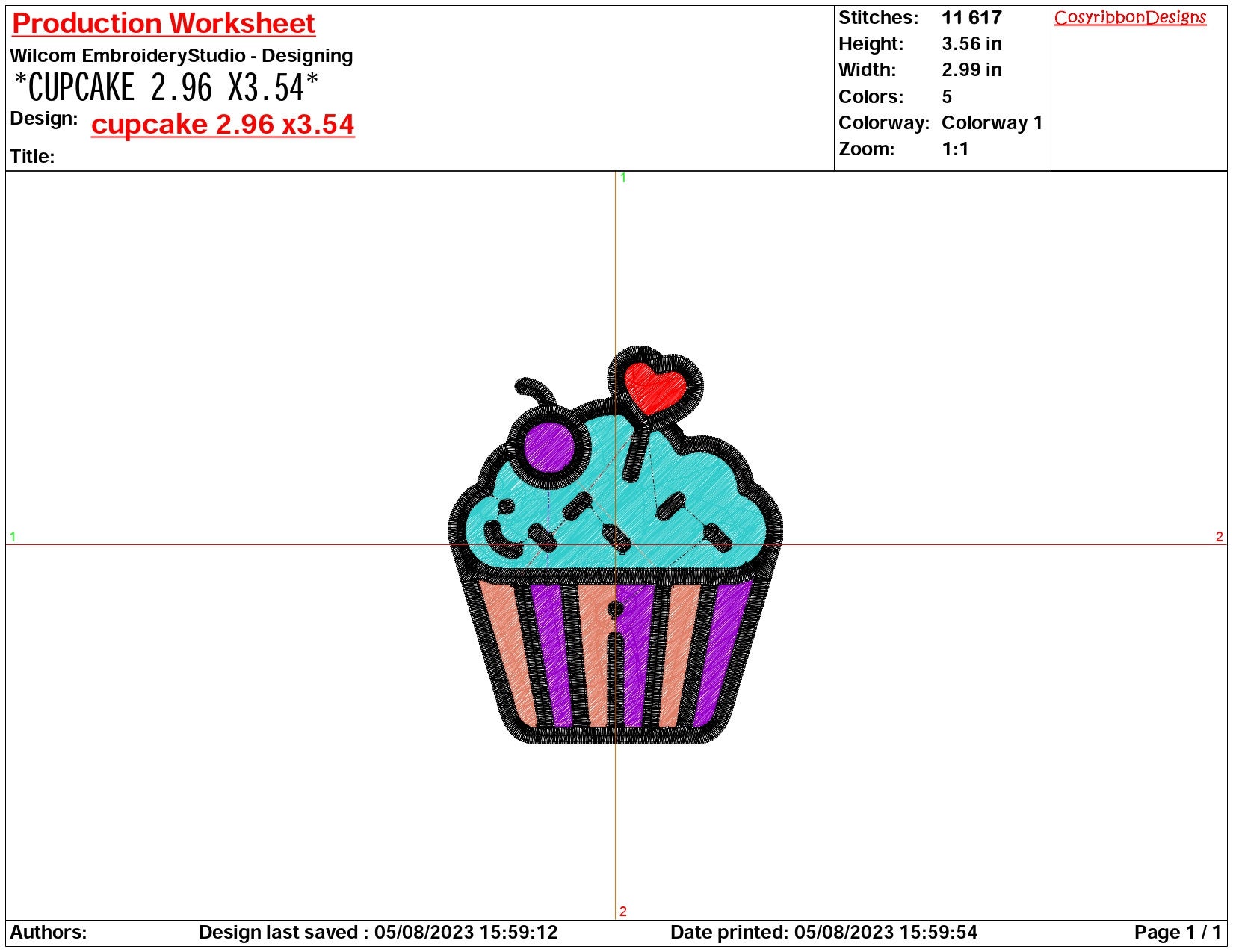Cupcake Embroidery Design for Machine, Digital File, Multi Formats, 3 ...