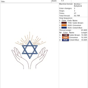 Star of David Embroidery Design: Line Art Hands (digital File, 6 Sizes ...