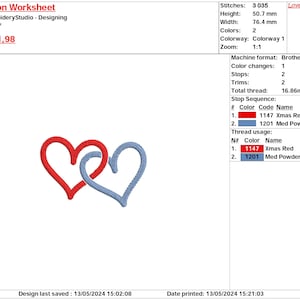 Interlocked Hearts Embroidery Design: Machine Embroidery File (digital ...