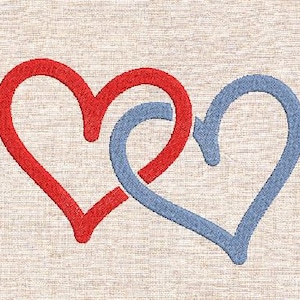 Interlocked Hearts Embroidery Design: Machine Embroidery File (digital ...