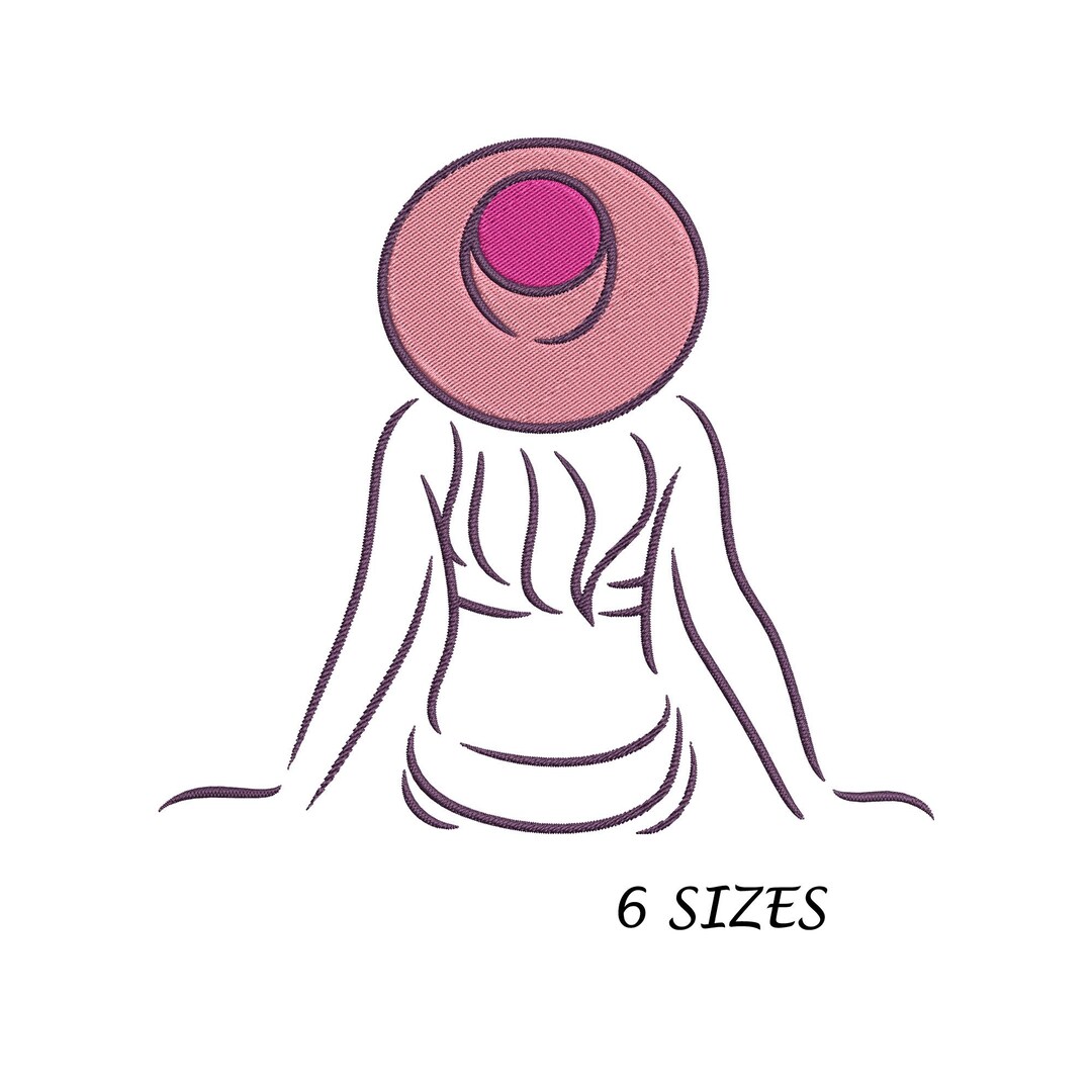 Woman Sunbathing Outline Embroidery Design: 6 Sizes (digital File) - Etsy