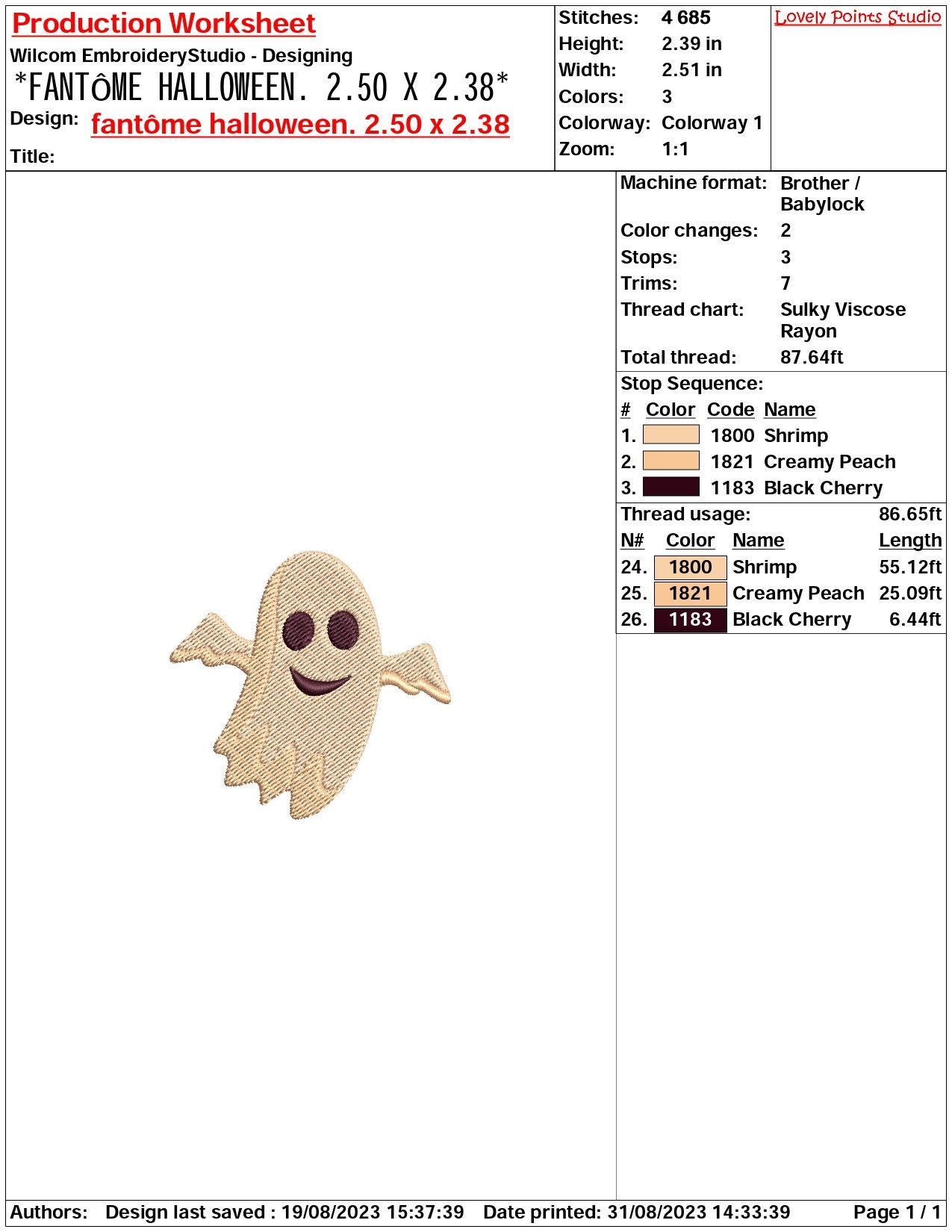 Halloween Ghost Embroidery Design for Machine , Multi Formats , 4 Sizes ...