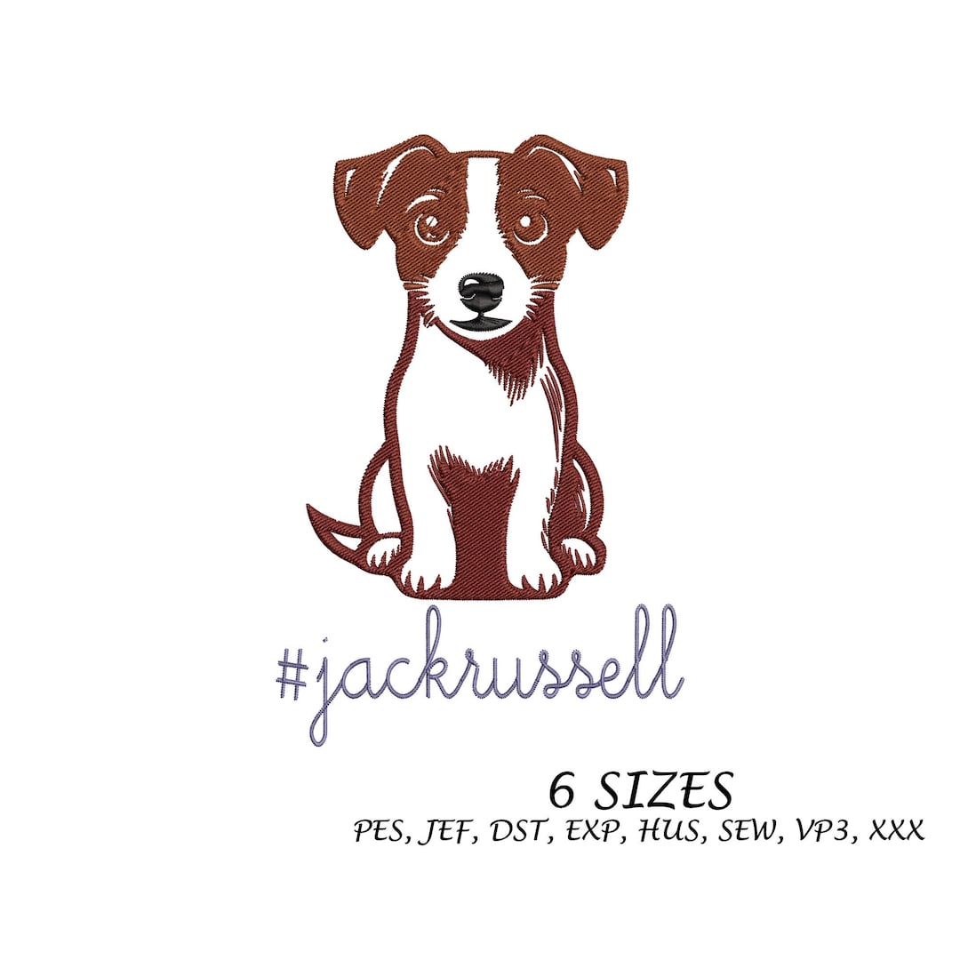 Jack Russell Terrier Embroidery Design, Machine Embroidery Design, 6 ...