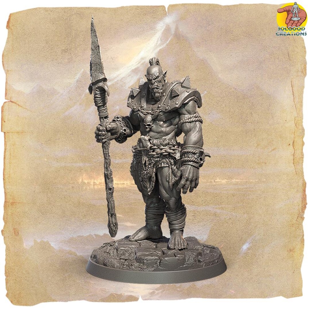 Orc Hunter Dragonslayer Orcs RPG D&D Pathfinder 12k 3d 32 Mm Miniature ...