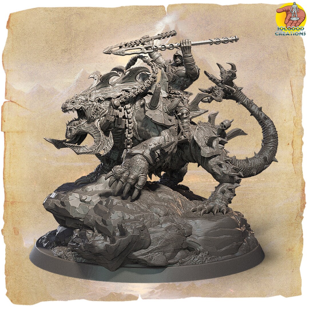 Orc Rider Dragonslayer Orc RPG D&D Pathfinder 12k 3d 32 Mm Miniature - Etsy