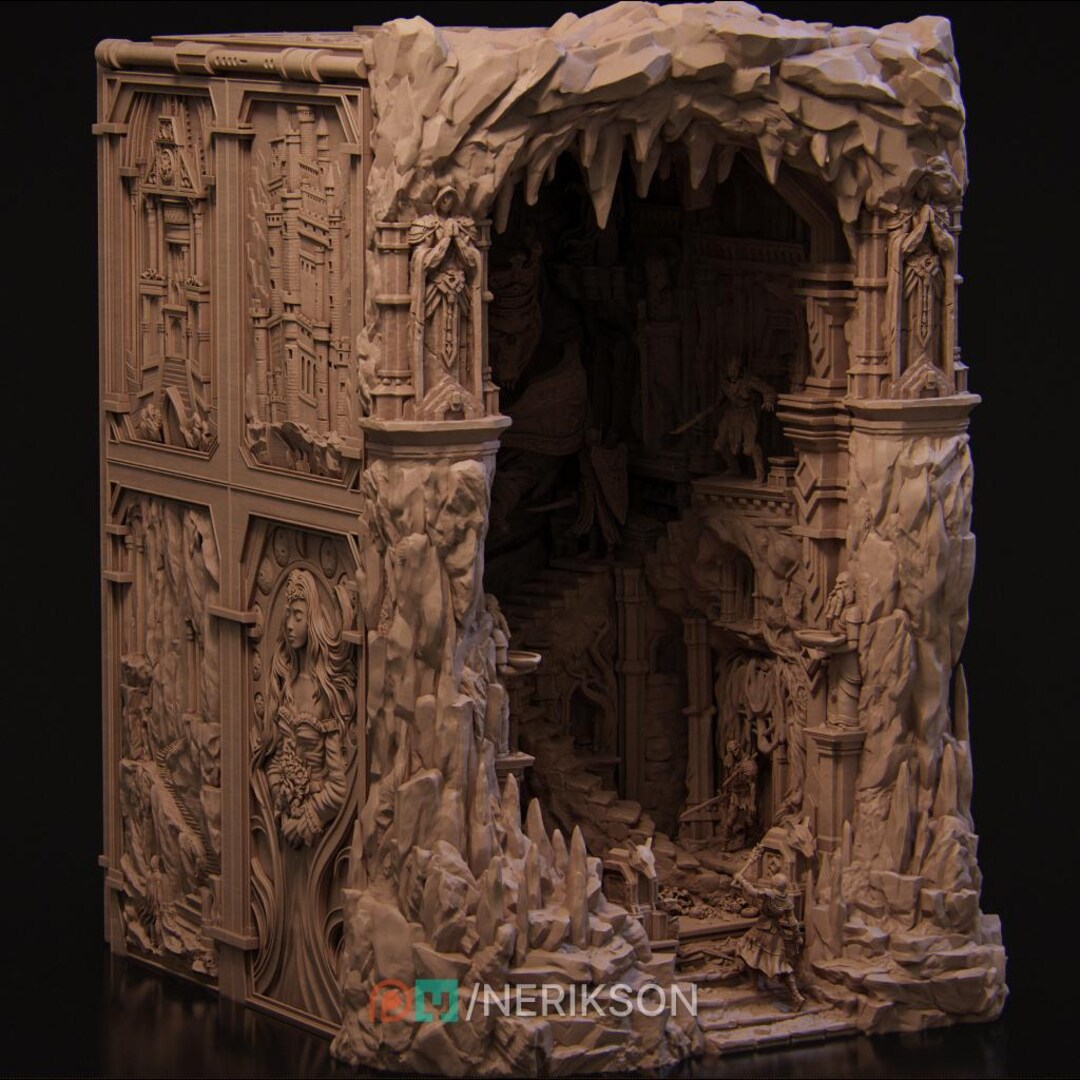 Book Nook of the Shattered King | Nerikson | Display Model | 12k | Book ...
