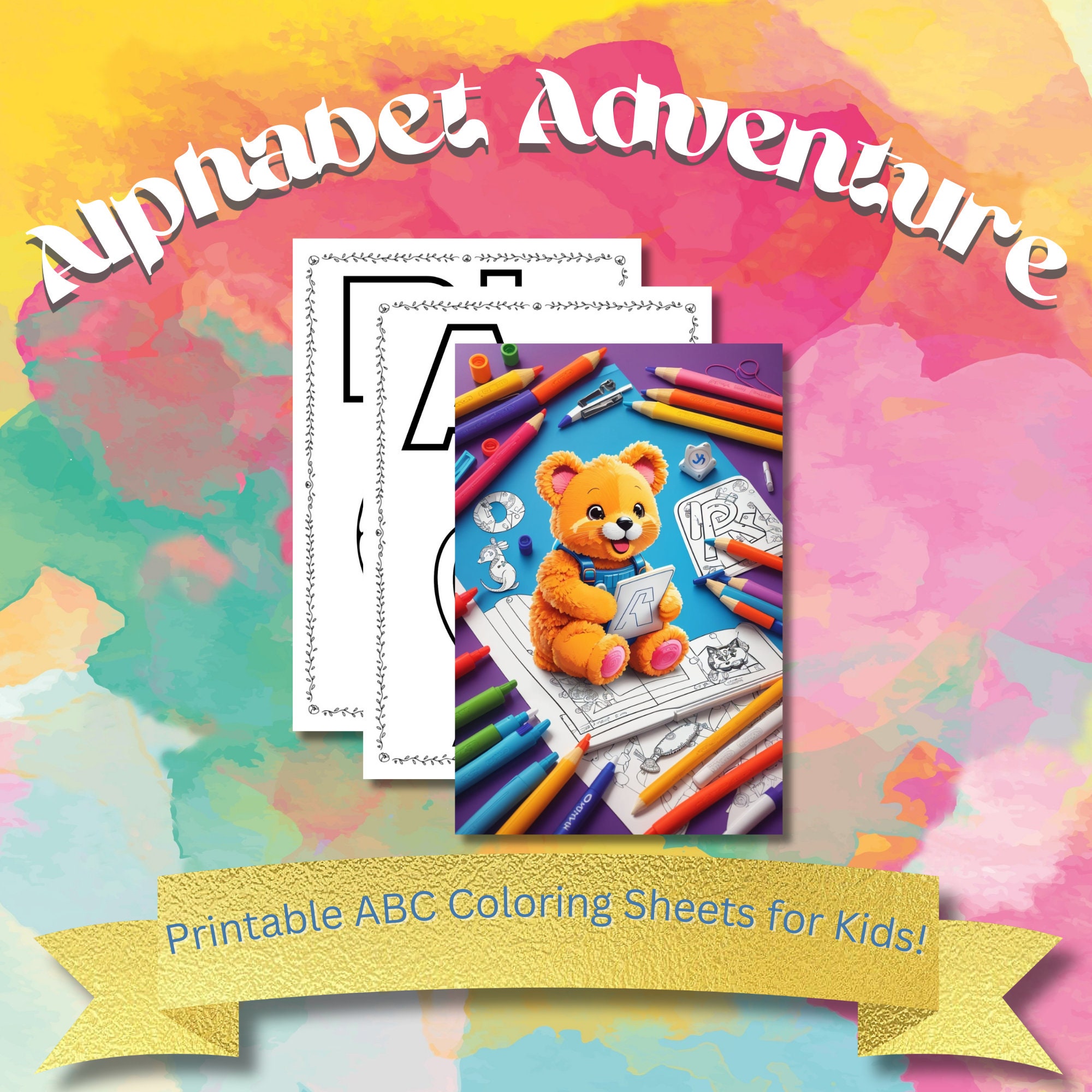 Printable Alphabet Colouring Papers Fun and Educational - Etsy