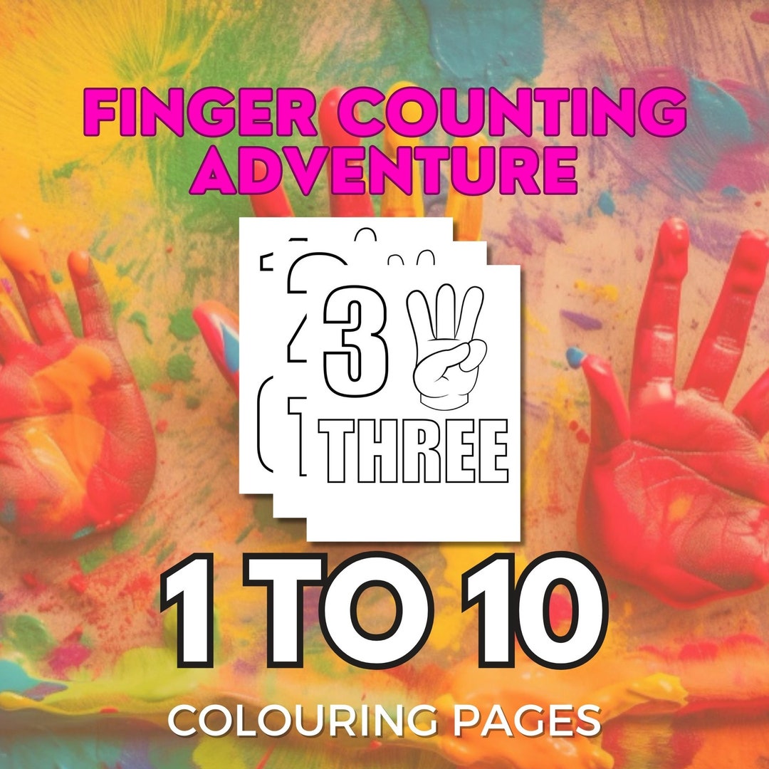 Digital Finger Counting Coloring Pages 1-10 Educational Kids - Etsy