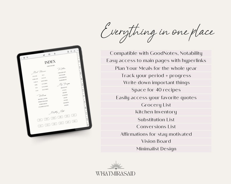 Digital Meal Planner | Weekly Meal Plan, Goodnotes, iPad Planner ...