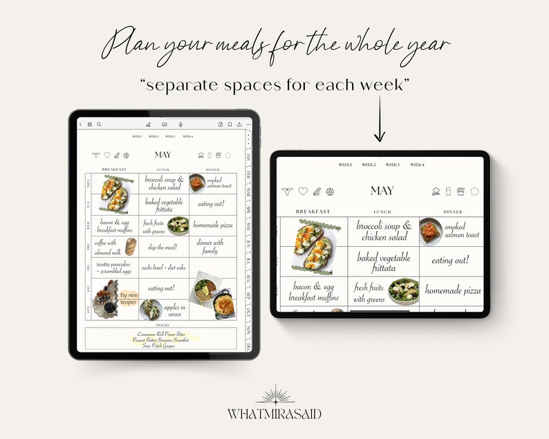 Digital Meal Planner | Weekly Meal Plan, Goodnotes, iPad Planner ...