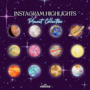 Instagram Planet Highlights | Galaxy Watercolor High-quality IG Story ...