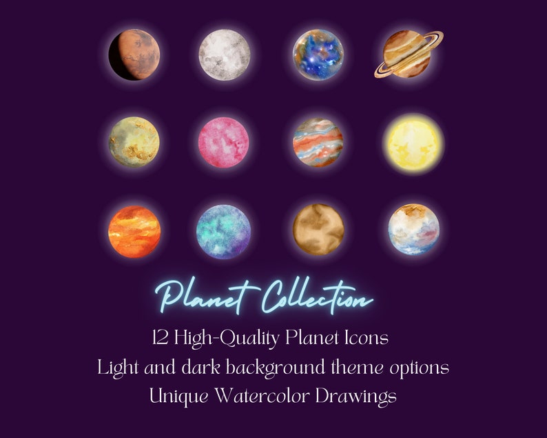 Instagram Planet Highlights | Galaxy Watercolor High-quality IG Story ...