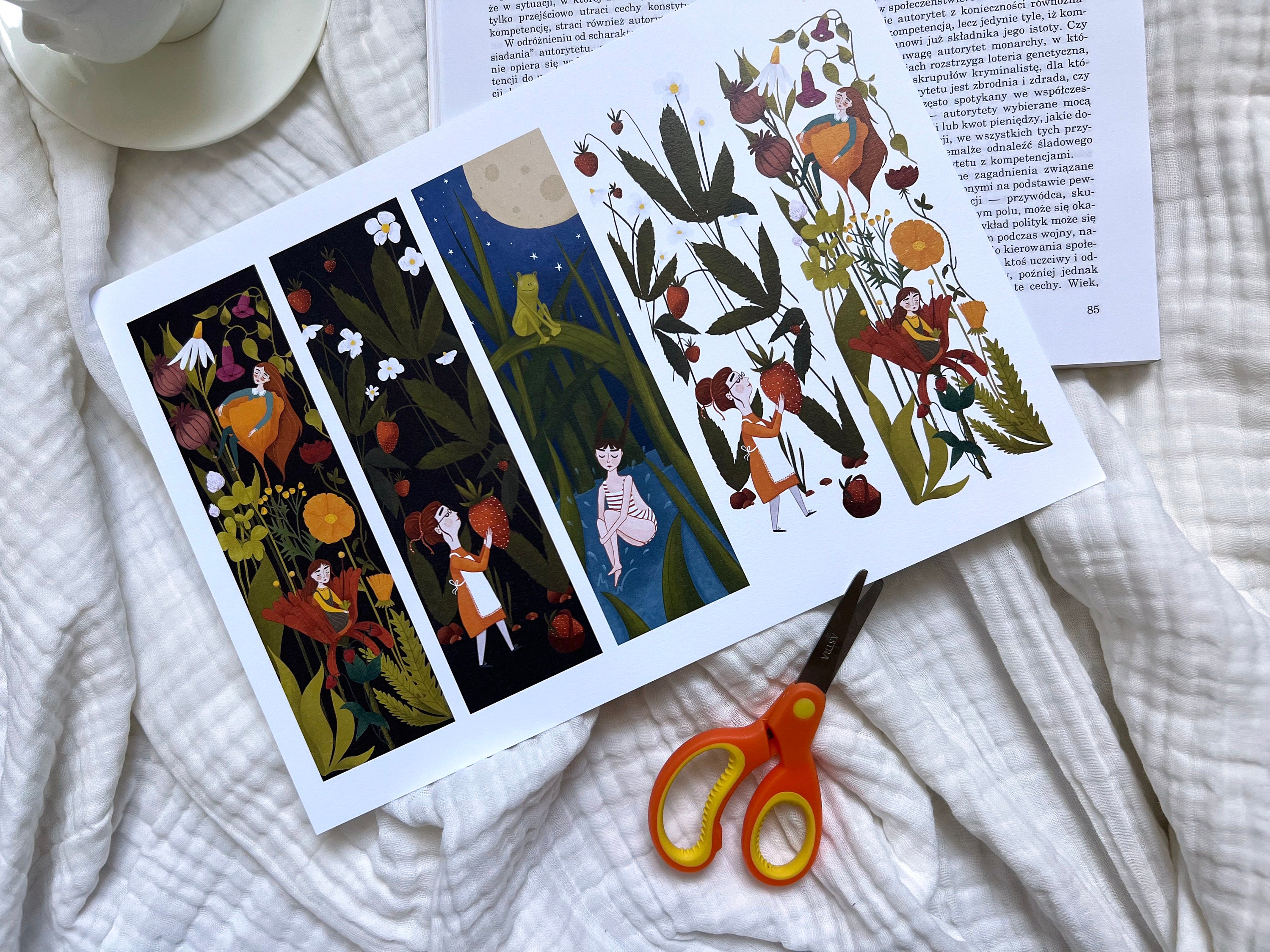 Instant Download Printable Botanical Bookmark Set, Retro Vintage ...