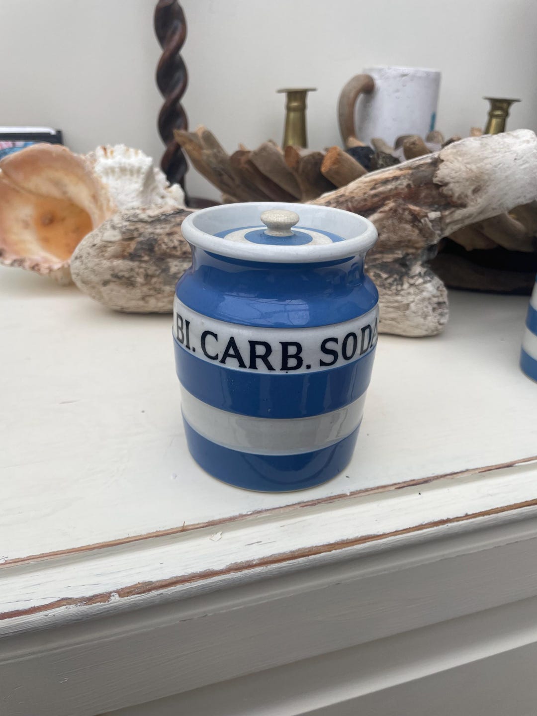 A Rare Church Gresley Green & Co Cornishware Storage Jar From the 1930s ...