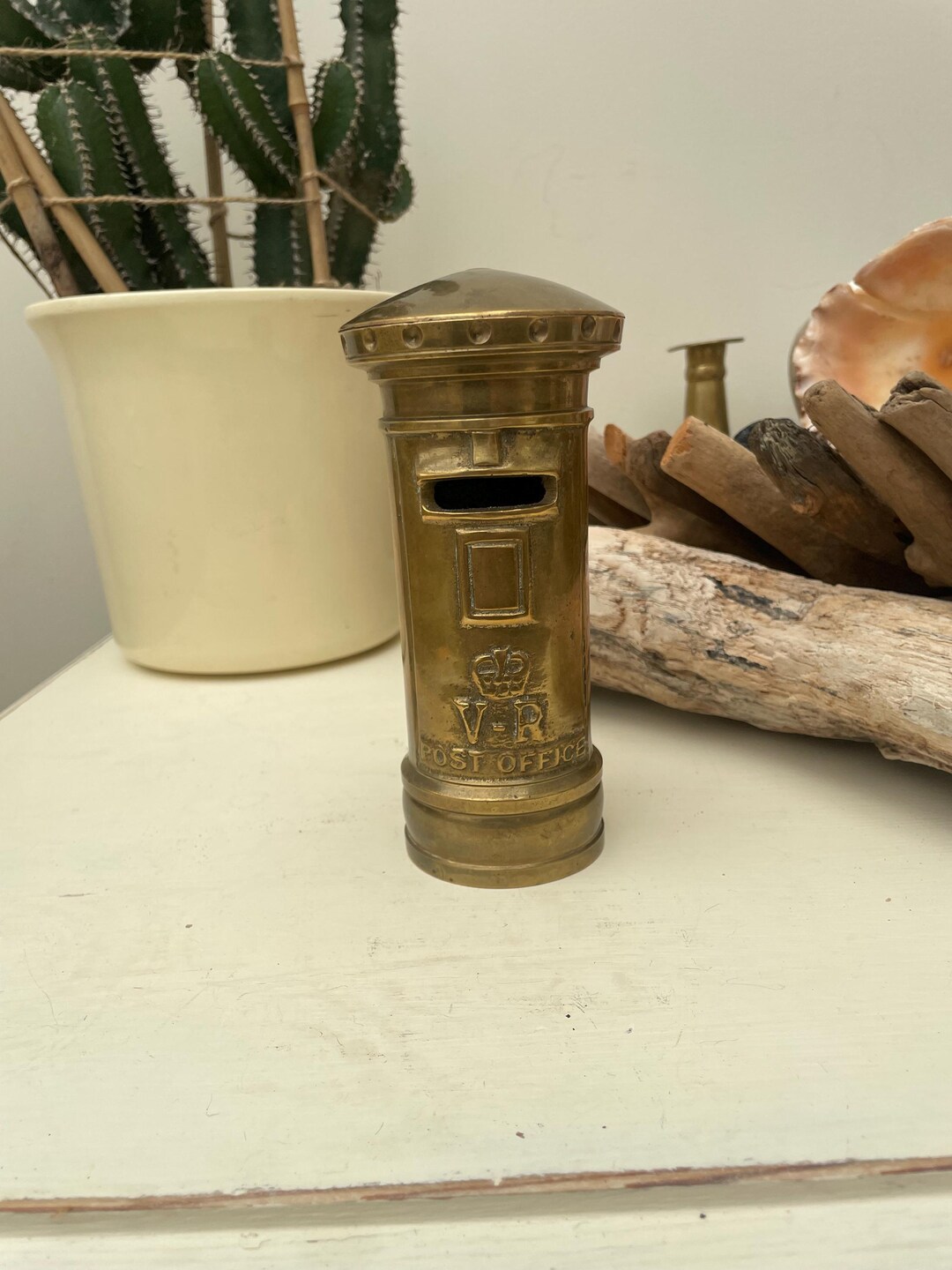 A Lovely Vintage Brass Money Box in the Form of a Victorian Post Box - Etsy