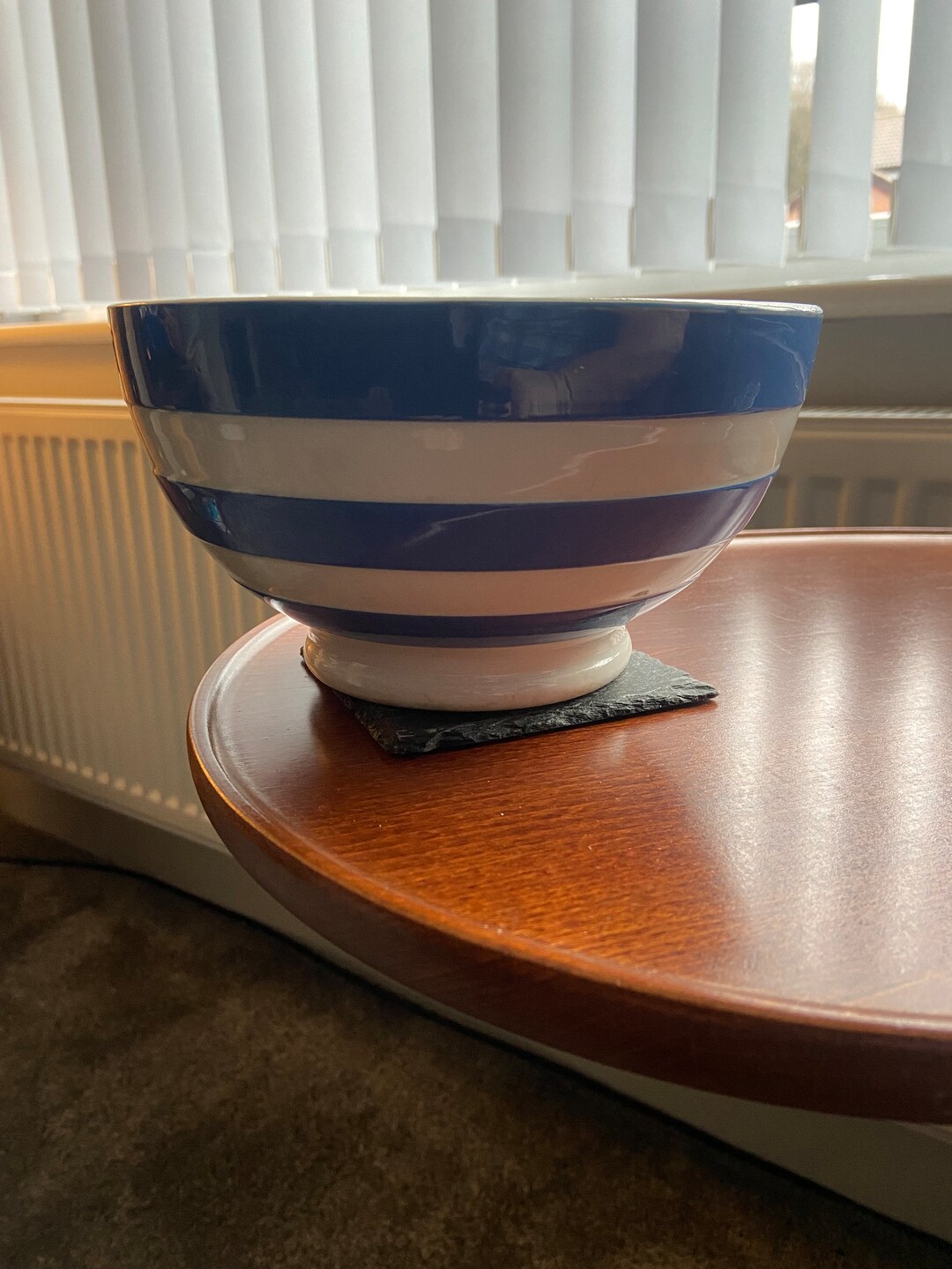 An Extremely Rare TG Green Cornishware Pudding Bowl From the 1930s. A ...