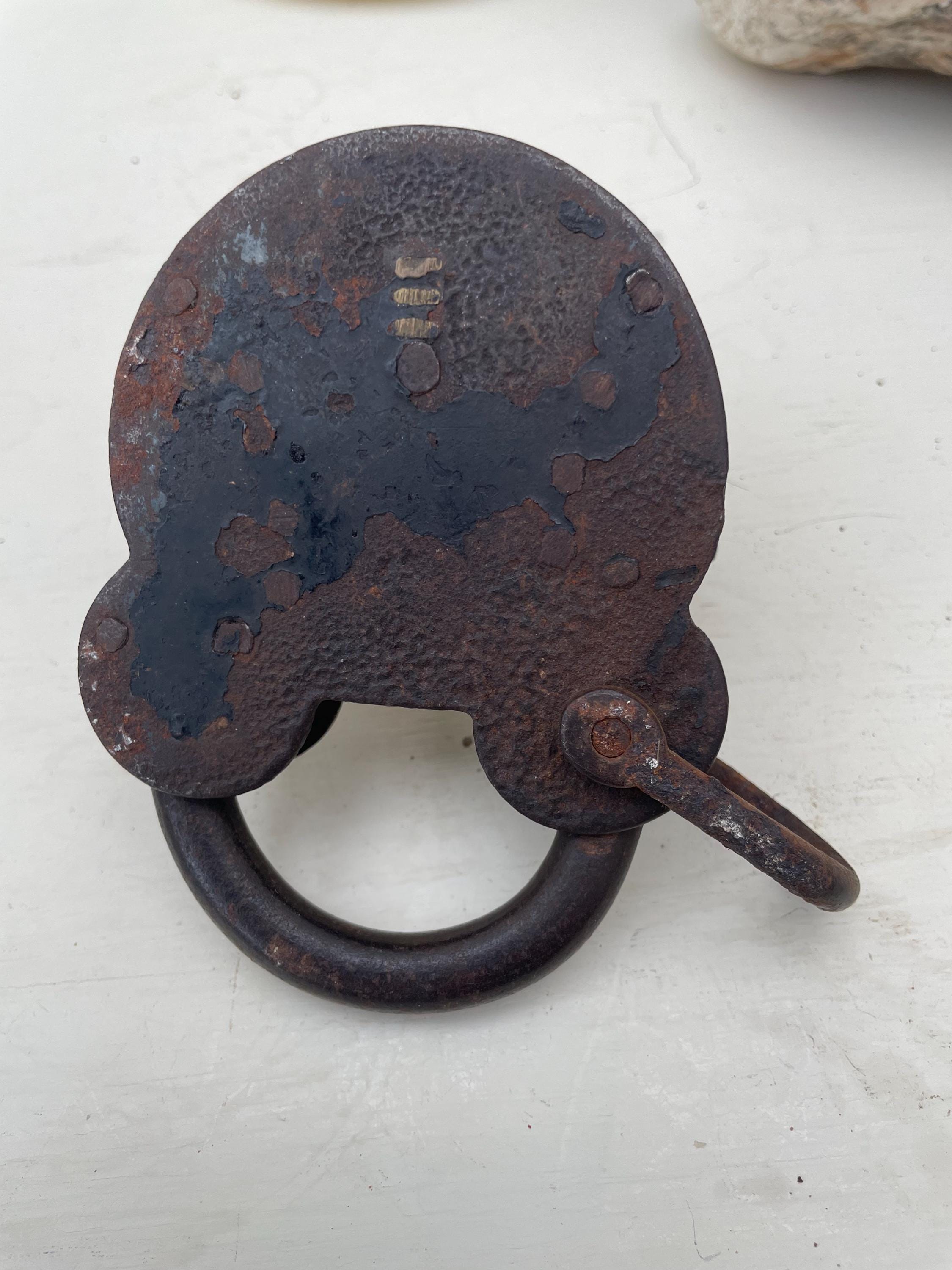 A Large Antique Padlock From the Victorian Era, With the Engraving ...