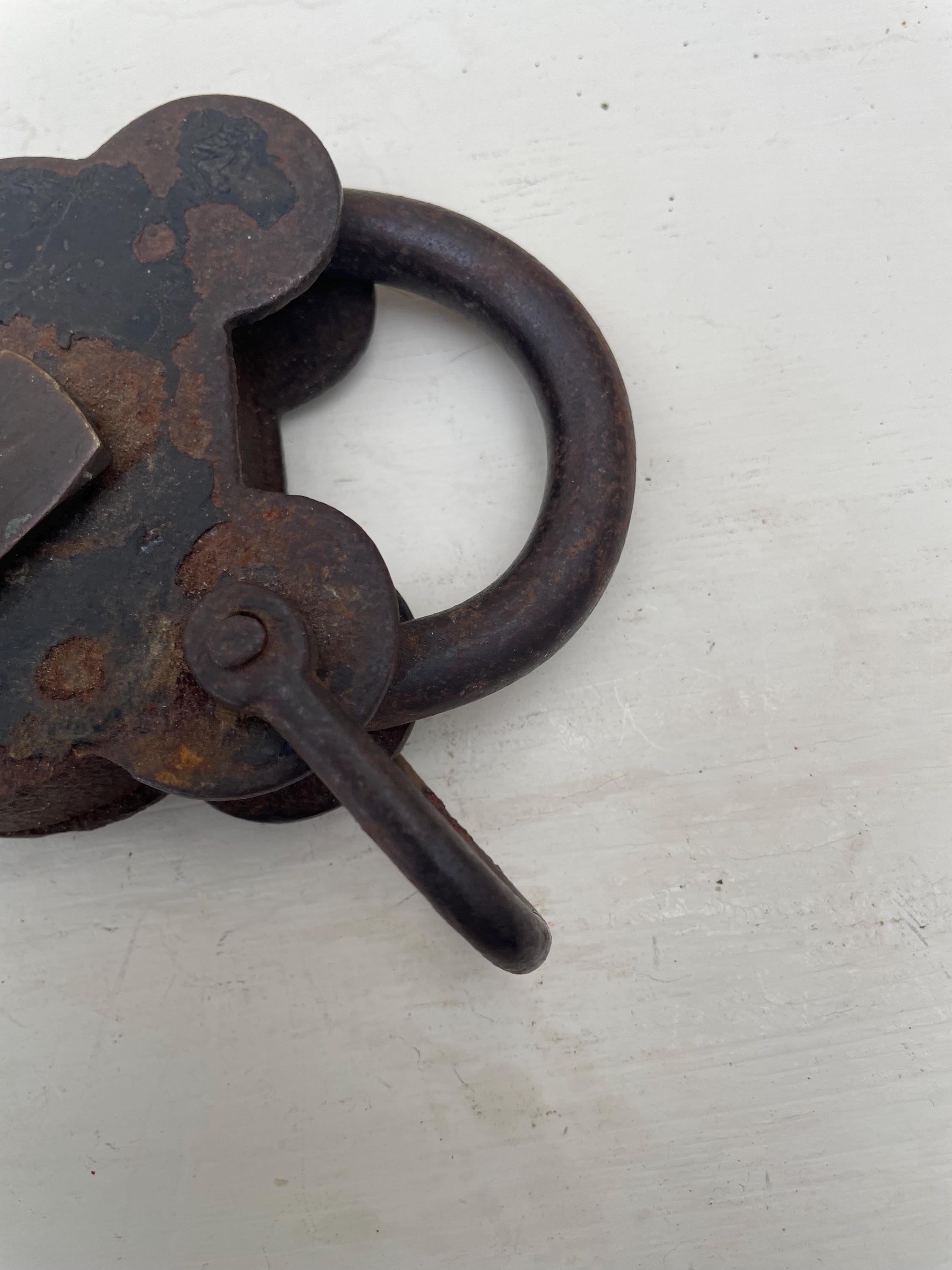 A Large Antique Padlock From the Victorian Era, With the Engraving ...