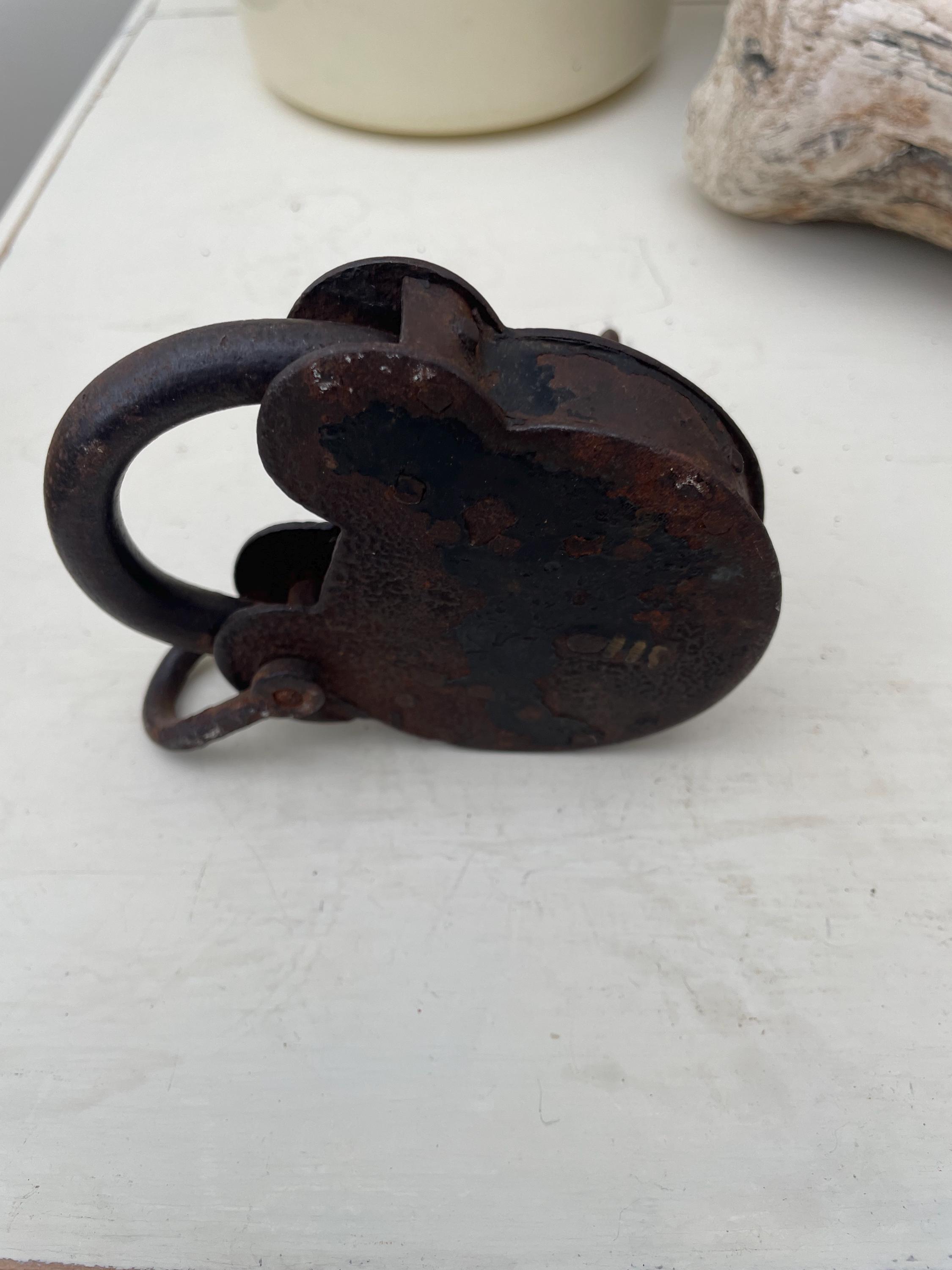 A Large Antique Padlock From the Victorian Era, With the Engraving ...