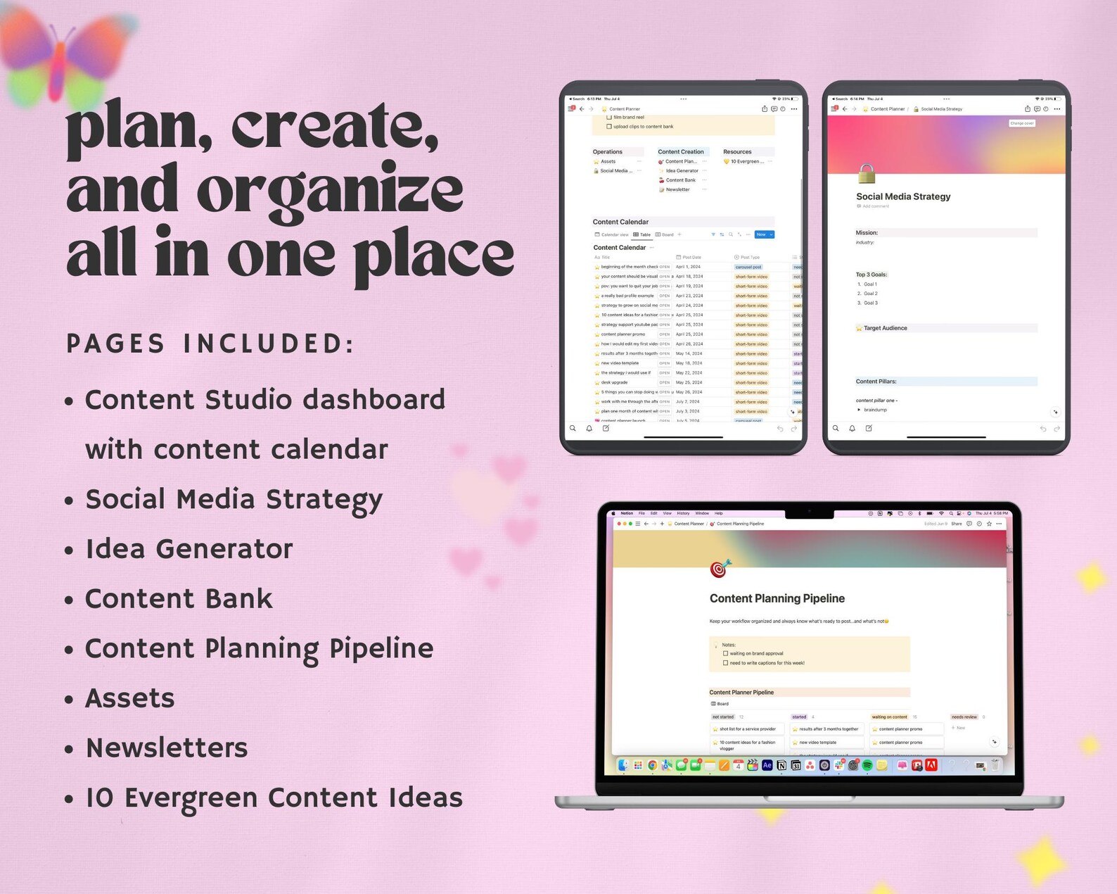Content Creation Studio; notion Template for Content Creators ...