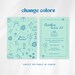 Trendy Birthday Invitation, Front & Back, Editable Template, Digital ...